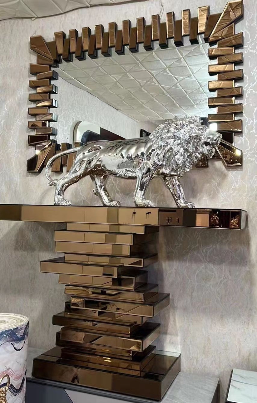 Order Mirrored Console Table with Wall Mounted Matching Mirror Set Now ...