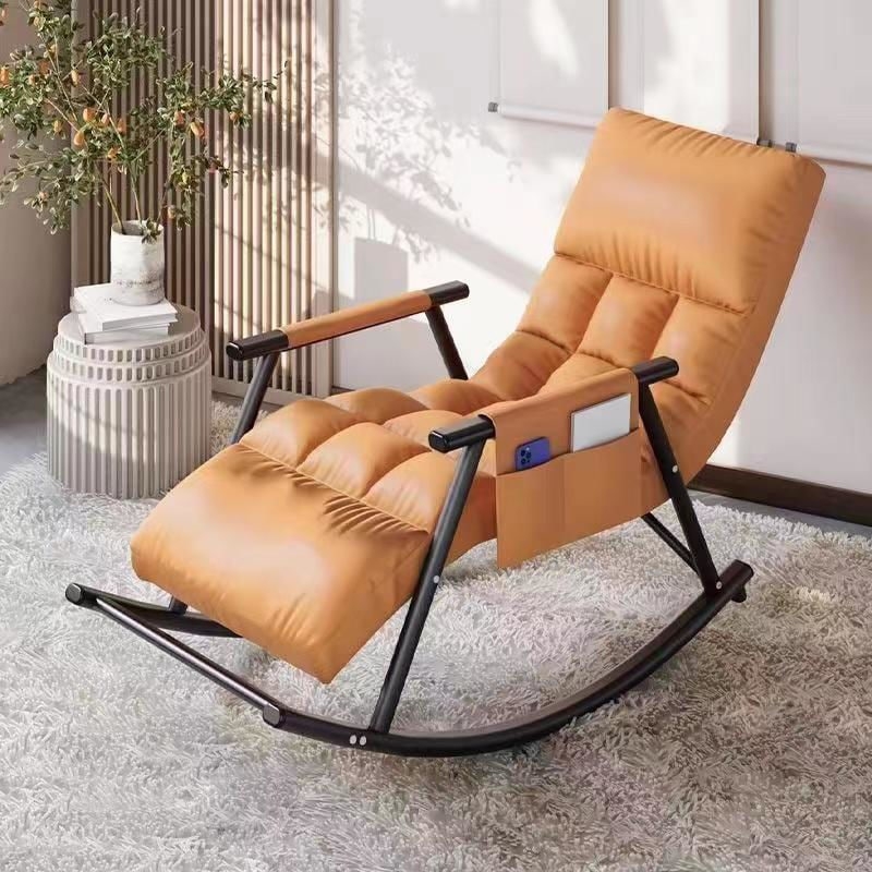 Order Upholstered Back Adjustable Rocking Chair, Brown Now! | Jomla.ae