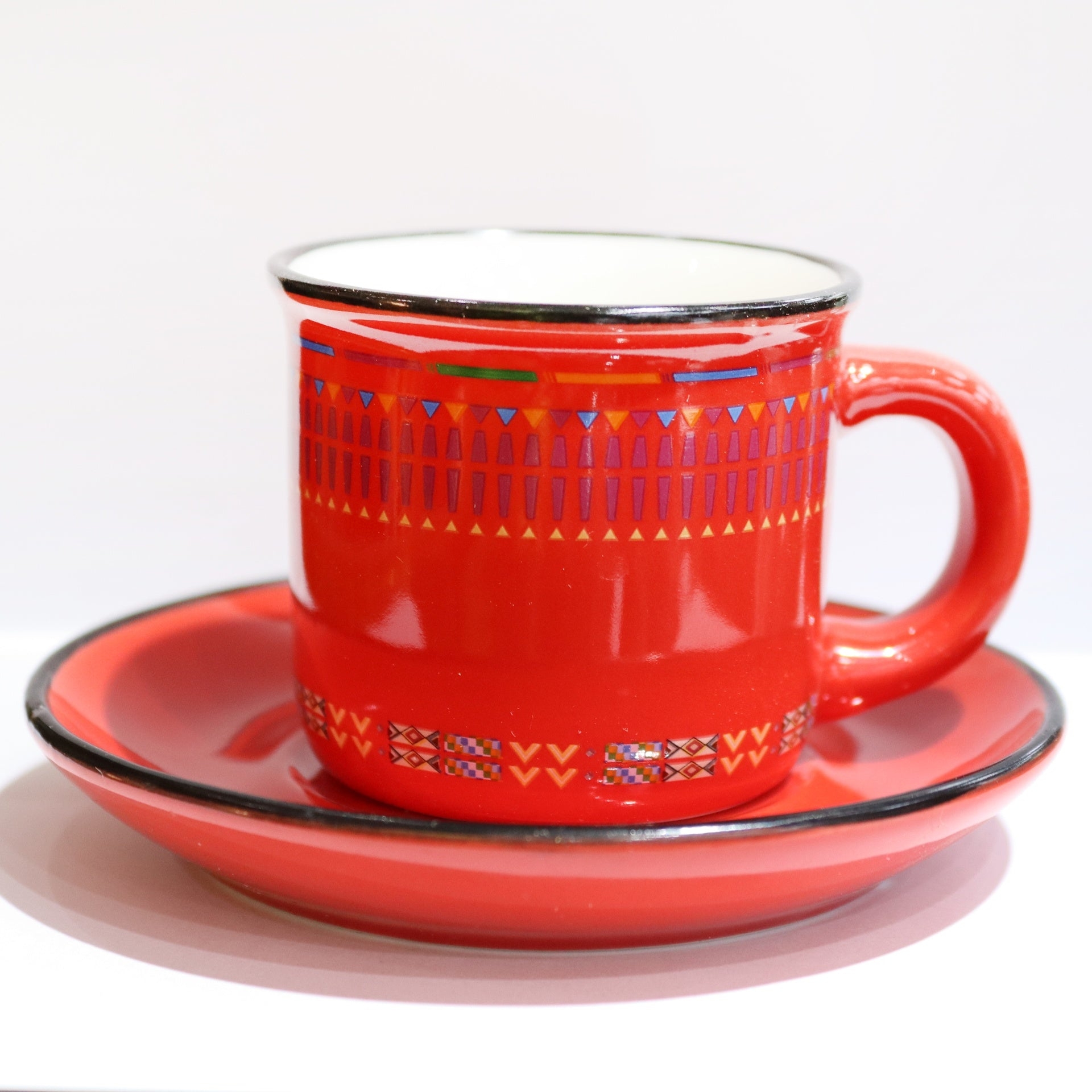 Order Small ceramic cup with a plate featuring the Asiri cat pattern ...