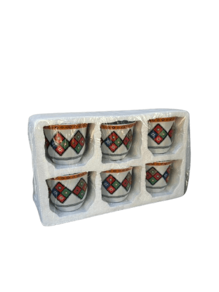 Order Set of 6 Large Cups with Sadu Pattern #CW200A Now! | Jomla.ae