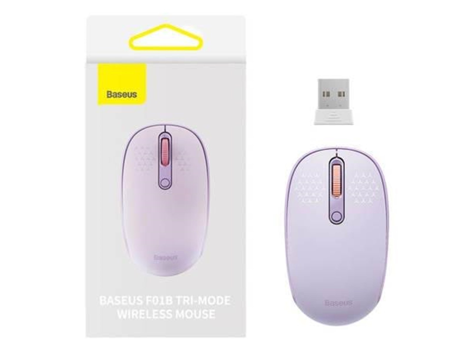 Order Baseus F01B Tri-Mode Wireless Mouse Nebula Purple Now! | Jomla.ae