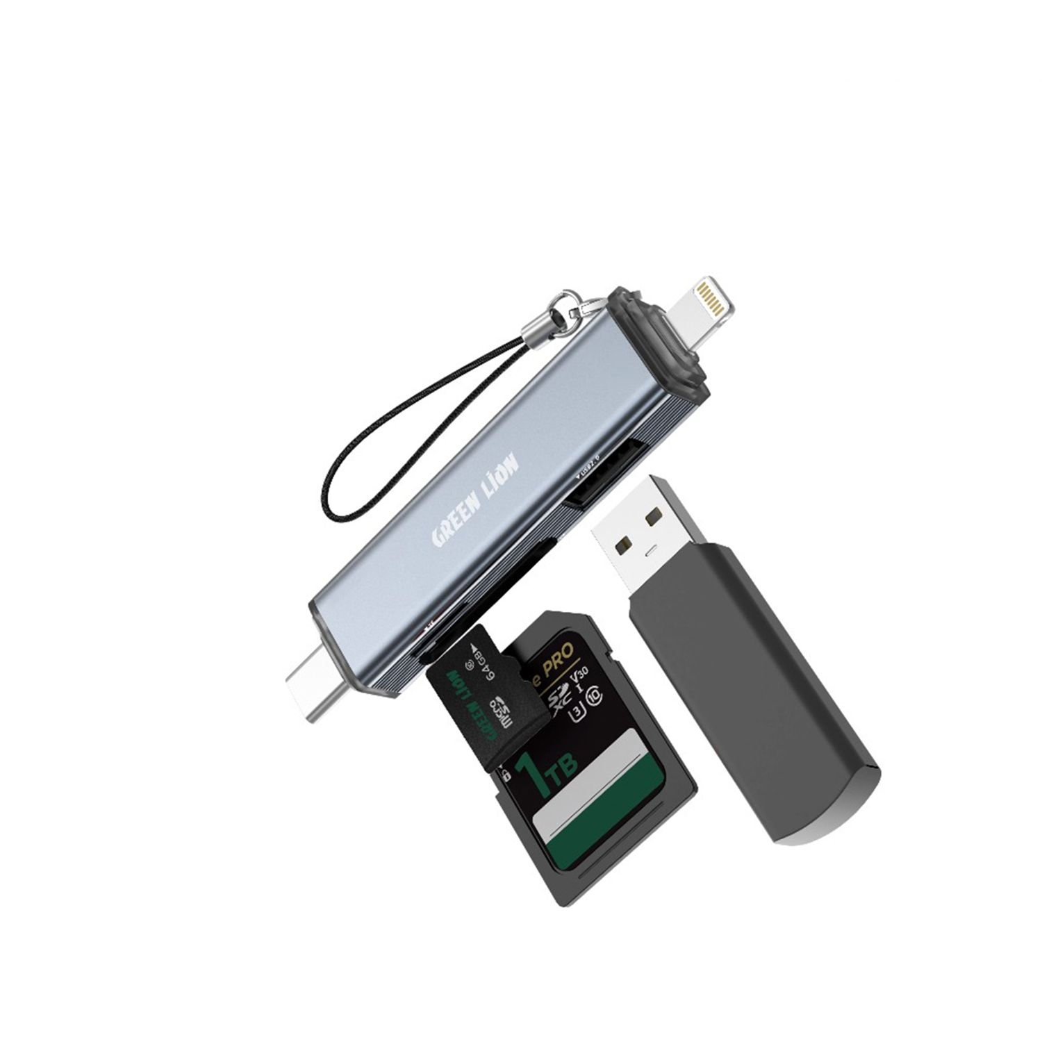 Order Green Lion 3 In1 Card Reader - Usb-C & Lightning Connectivity ...