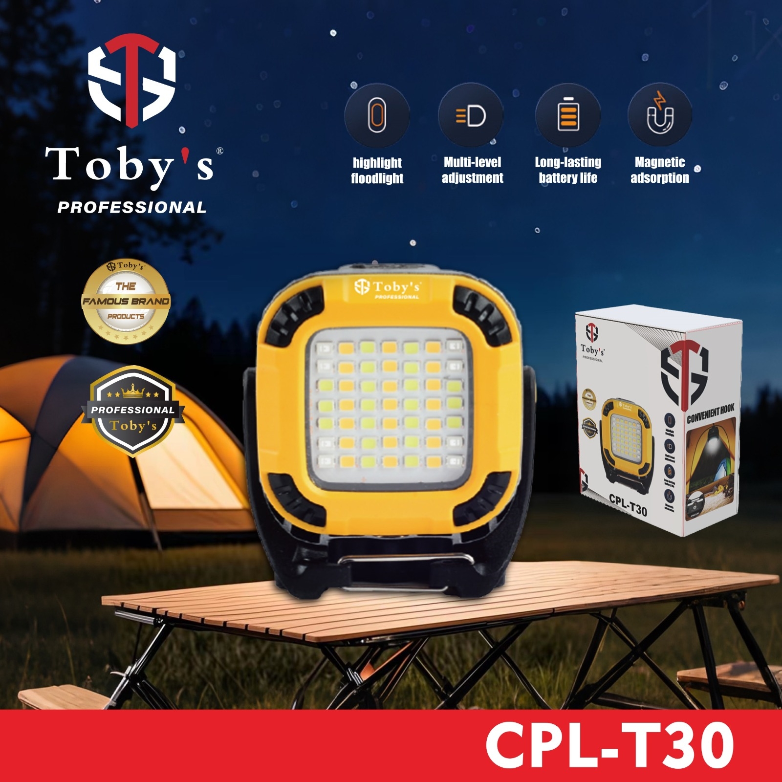 Order Toby’s CPL-T30 Rechargeable LED Floodlight High Brightness Long ...