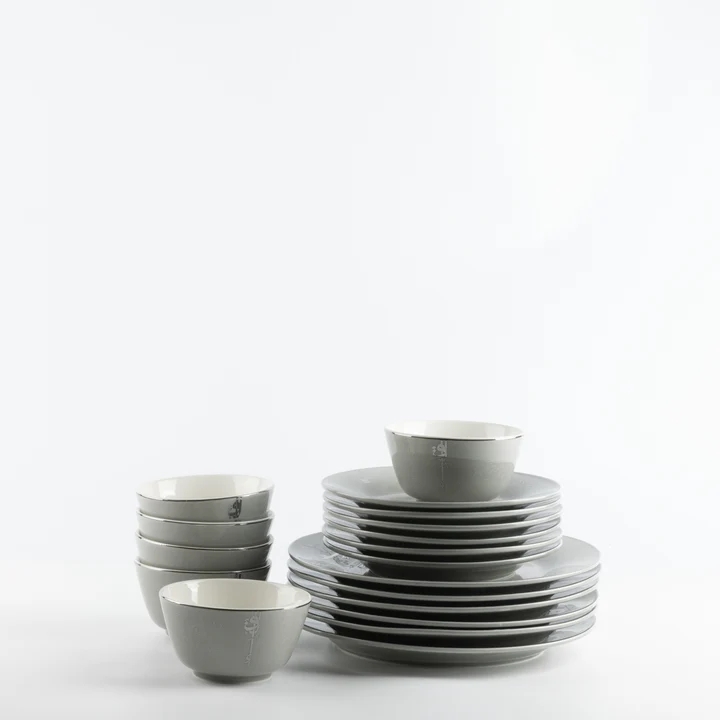 Order Otantik Home Dinner Set 18 Pcs From Liqaa - Grey + Silver Now ...