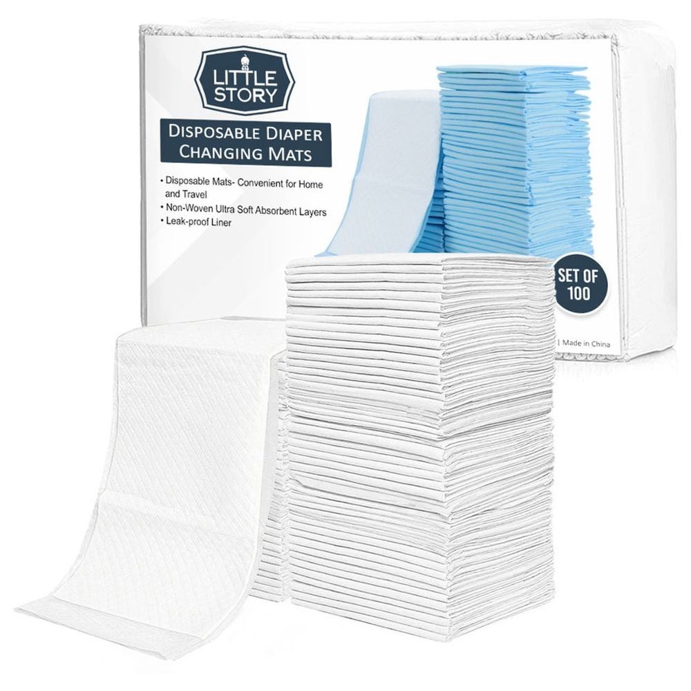 Order Little Story - Disposable Diaper Changing Mat 100Pcs - White Now ...