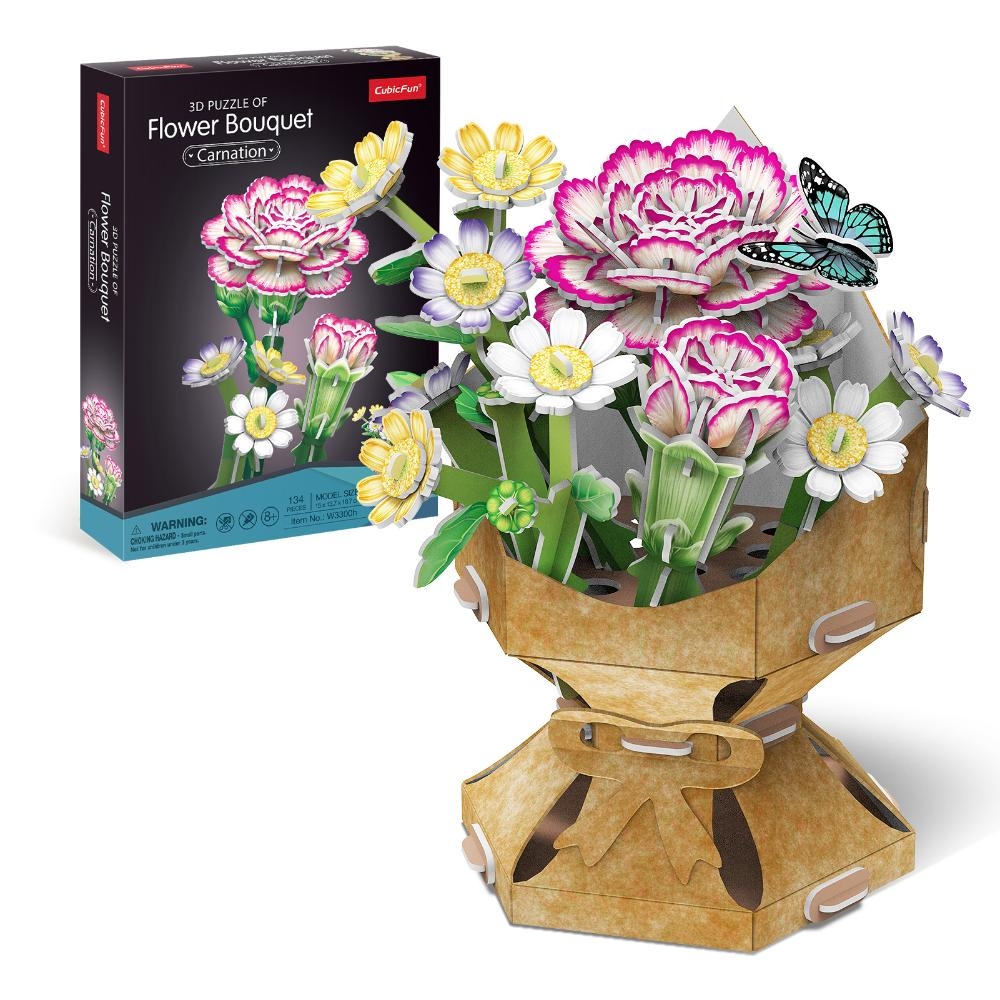 Order Cubic Fun - 3D Puzzle Carnation Flower Bouquet - 134 Pcs Now ...
