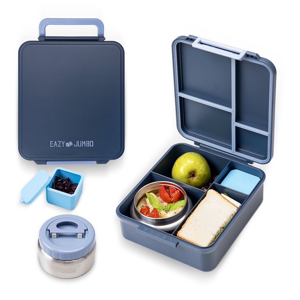 Order Eazy Kids - 4 Compartment Jumbo Bento Lunch Box With Thermos And ...