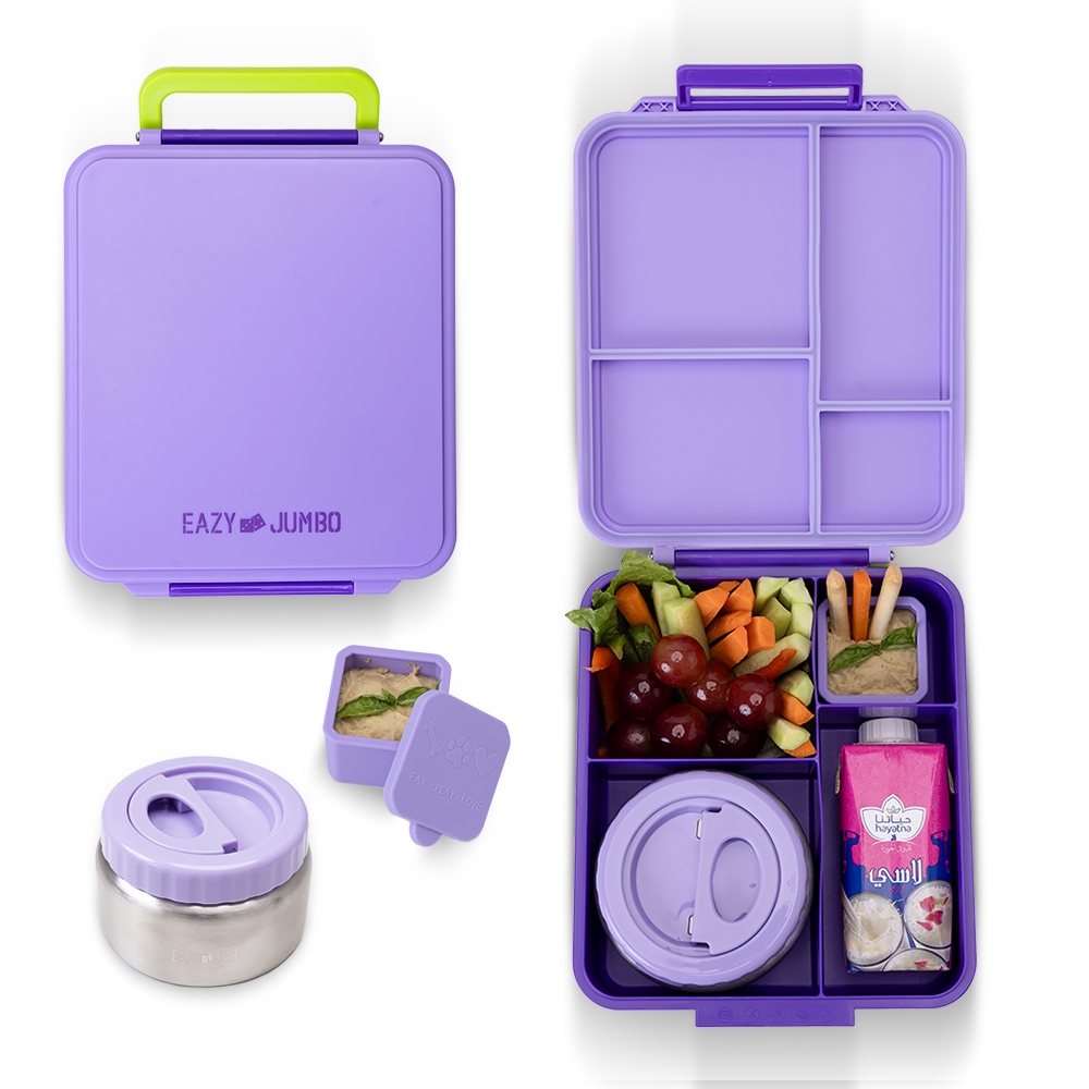 Order Eazy Kids - 4 Compartment Jumbo Bento Lunch Box with Thermos And ...