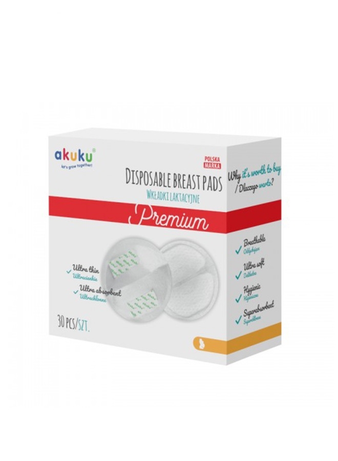 Order Akuku - Premium Disposable Breast Pads - 30 Pcs Now! | Jomla.ae