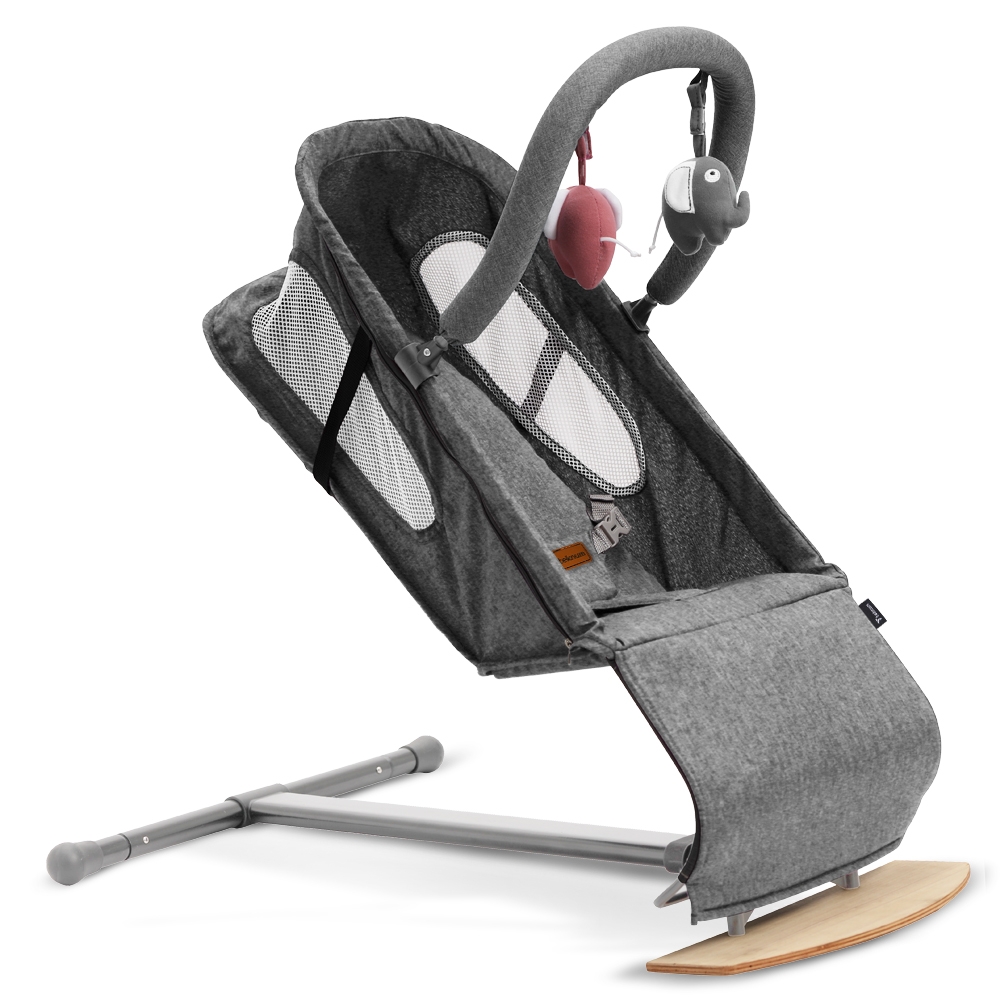 Order Teknum - Baby Bouncer With Grab Toys - Wooden Dark Grey Now ...