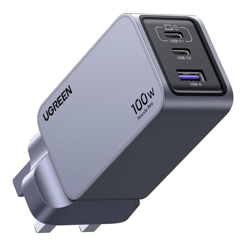 Order UGreen Nexode Pro 100W 3-Port GaN Fast Charger with Usb-C To Usb-C 1.5M Cable Now! | Jomla.ae