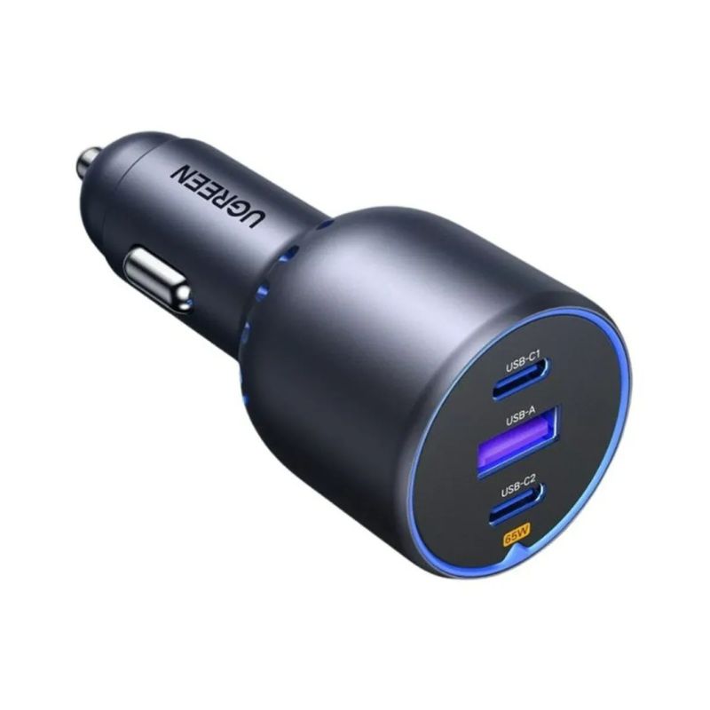 Order UGreen 75W 3-Port 1A 2C Pd Fast Car Charger Gray Now! | Jomla.ae