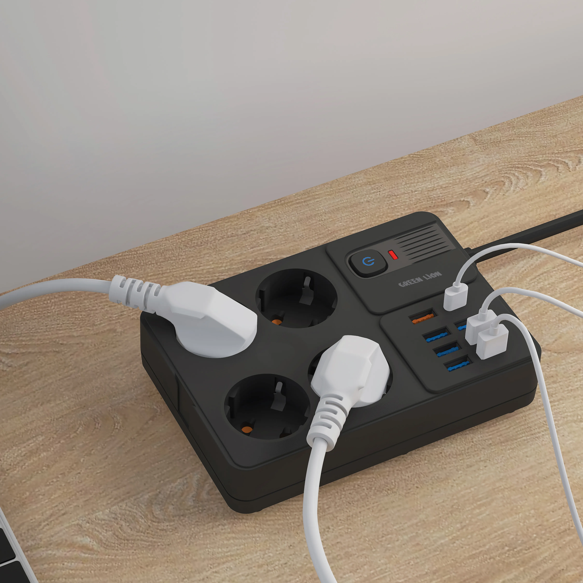 Order Green Lion Power Socket 7 USB-A Port & 1 PD Port - Black Now ...