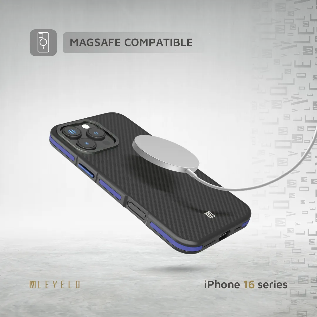 Order Levelo Ox Carbon Case For iPhone 16 Pro Max - Blue Now! | Jomla.ae