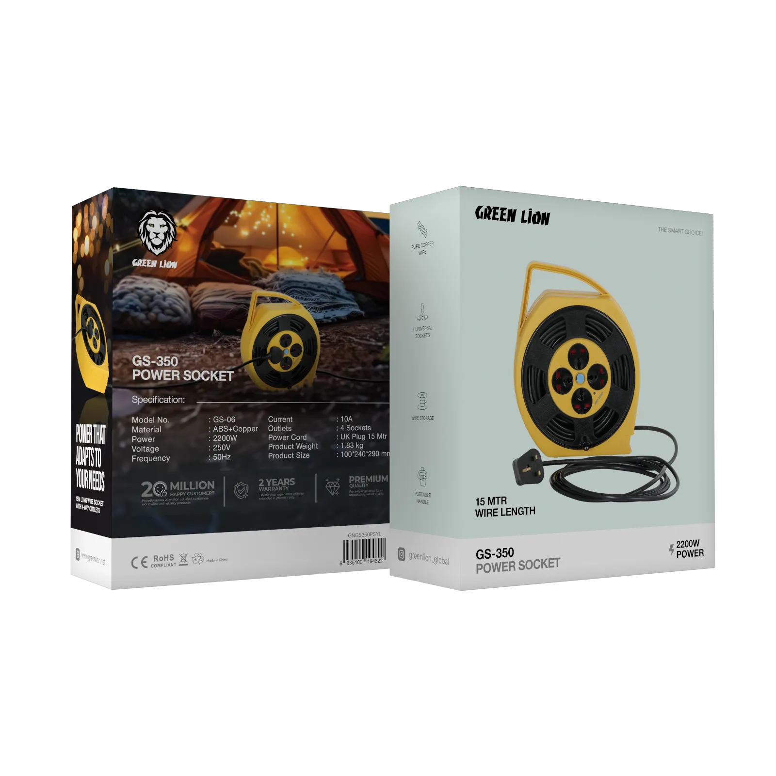 Order Green Lion Gs-350 Power Socket - Yellow Now! | Jomla.ae