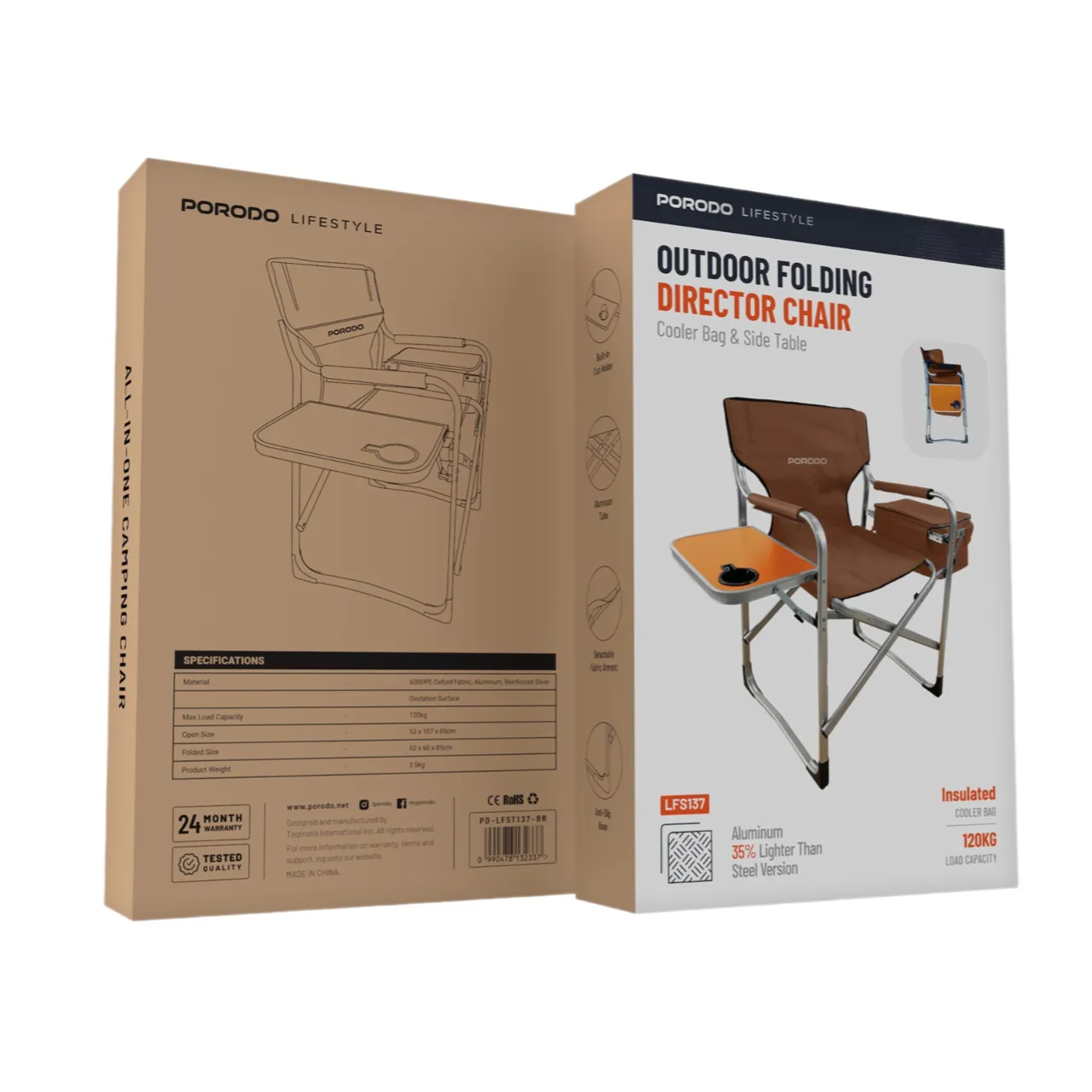 Order Porodo Lifestyle Outdoor Folding Aluminum Chair With Side Table ...