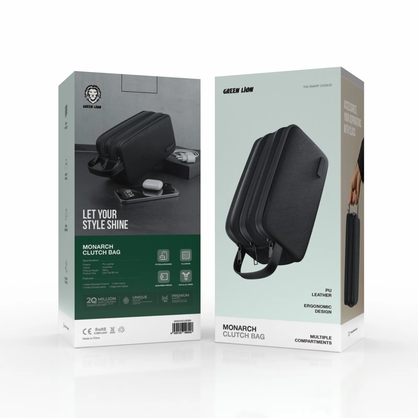 Order Green Lion Monarch Clutch Bag - Black Now! | Jomla.ae