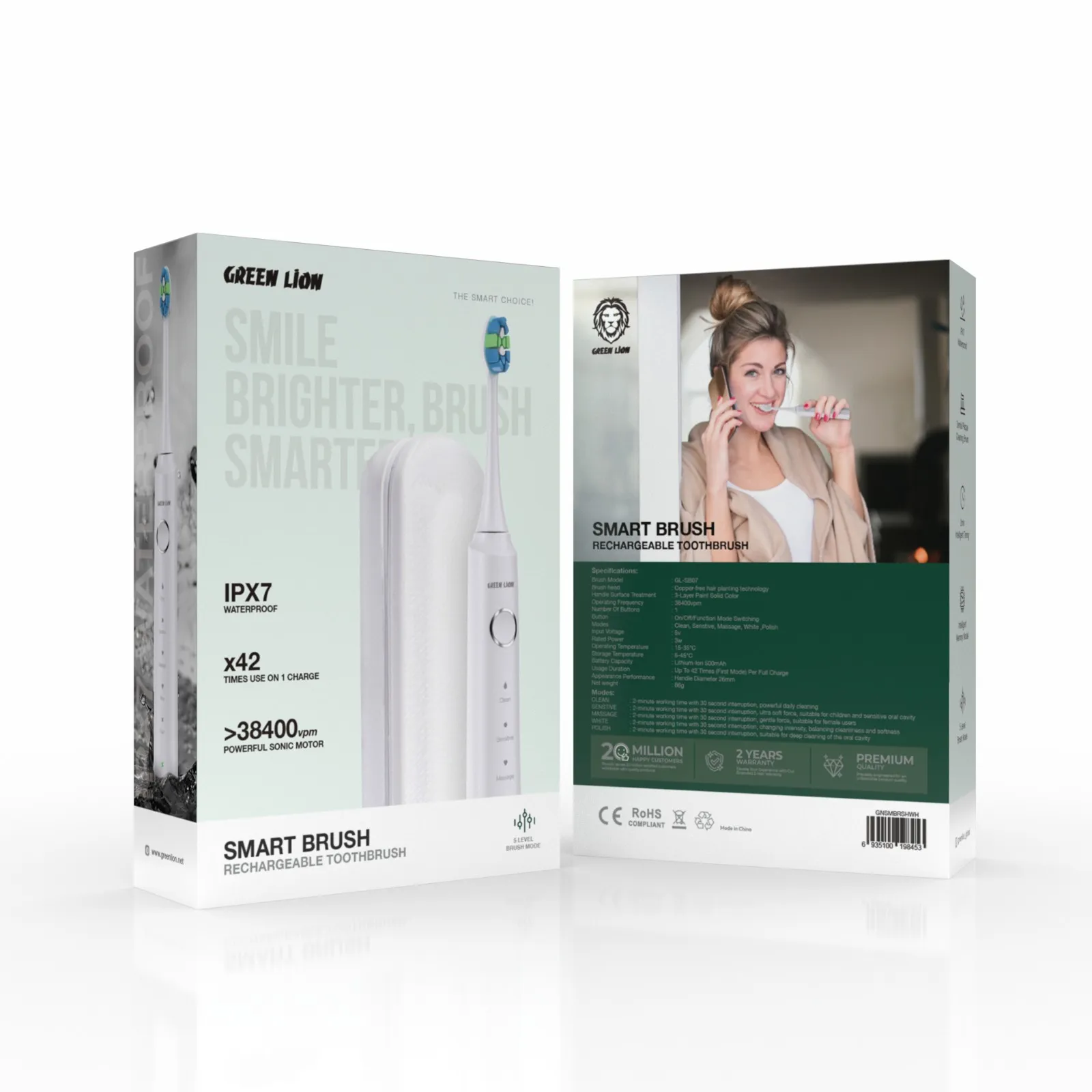 Order Green Lion Smart Brush Rechargeable Tooth Brush - White Now ...